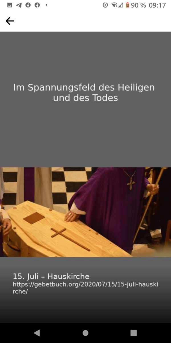 15. Juli – Hauskirche | Das Allgemeine Gebetbuch